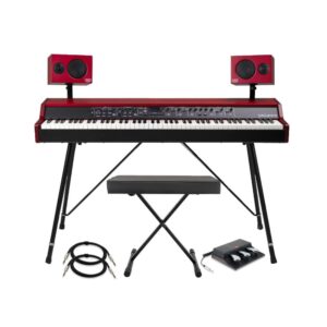 nord grand 88-key keyboard bundle with nord piano monitors v2, nord keyboard stand, adjustable bench and 1/4-inch trs cables (2-pack) (6 items)