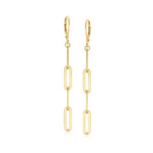 charles garnier 18kt gold over sterling paper clip link drop earrings