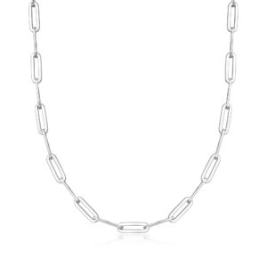 charles garnier sterling silver paper clip link necklace. 17 inches