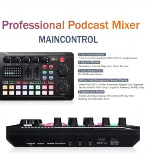 Podcast Equipment Bundle, SINWE Condenser Microphone with Tripod Stand and Professional Audio Mixer for Studio Recording Vocals, Voice Overs, Streaming Broadcast and YouTube Videos