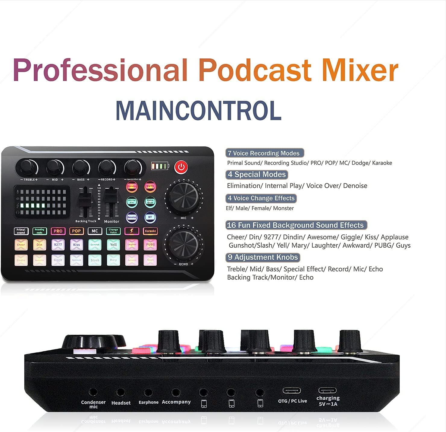 Podcast Equipment Bundle, SINWE Condenser Microphone with Tripod Stand and Professional Audio Mixer for Studio Recording Vocals, Voice Overs, Streaming Broadcast and YouTube Videos