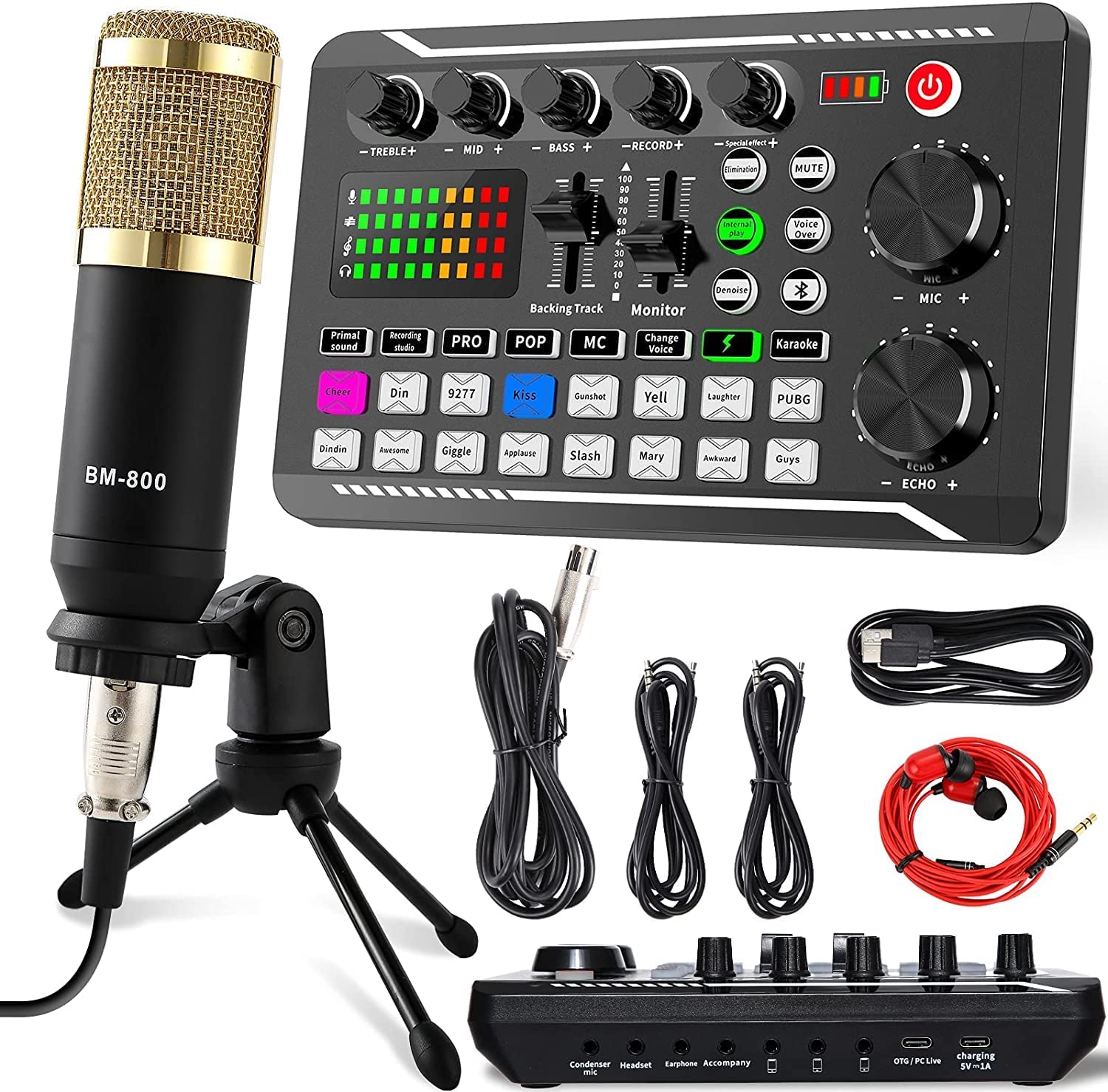 Podcast Equipment Bundle, SINWE Condenser Microphone with Tripod Stand and Professional Audio Mixer for Studio Recording Vocals, Voice Overs, Streaming Broadcast and YouTube Videos