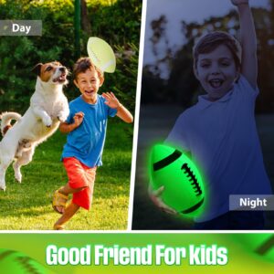 Chalyna 2 Pieces Glow in The Dark Footballs, Light up Football Game, Small Luminous Sports Balls Gifts Youth Size for Boys, Teens and Adults