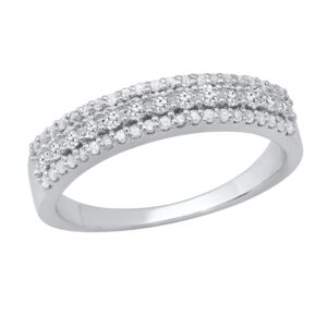 dazzlingrock collection 0.32 carat (ctw) round white diamond classic row half eternity style elegant stackable wedding band for women 1/3 ct | 925 sterling silver, size 9.5