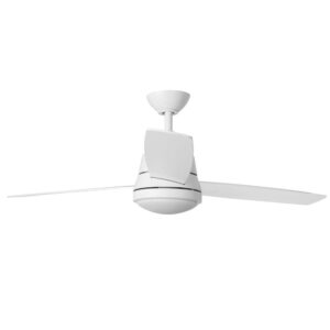 hampton bay caprice 52 in. integrated led indoor matte white ceiling fan with light kit and remote control (sw19151r mwh)