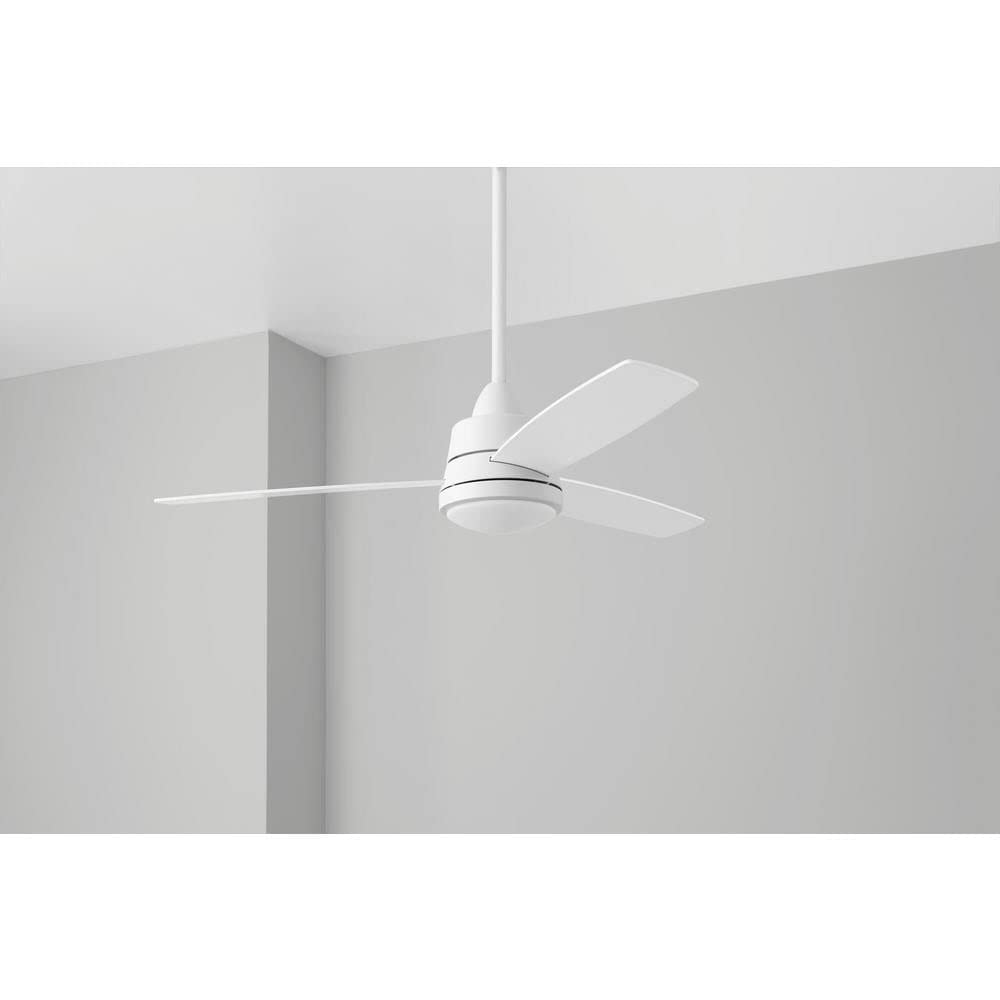 Hampton Bay Caprice 52 in. Integrated LED Indoor Matte White Ceiling Fan with Light Kit and Remote Control (SW19151R MWH)