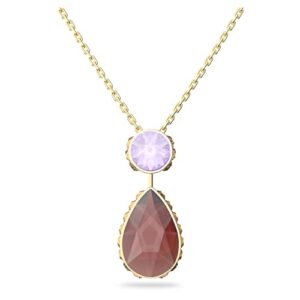 swarovski orbita necklace, drop cut crystal, multicolored, gold-tone finish