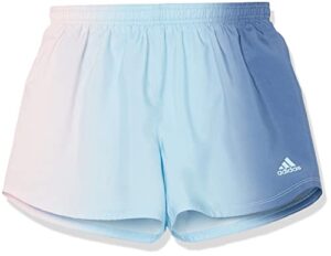 adidas girls' big elastic waistband ombre woven short 22, crew blue, x-large (16)