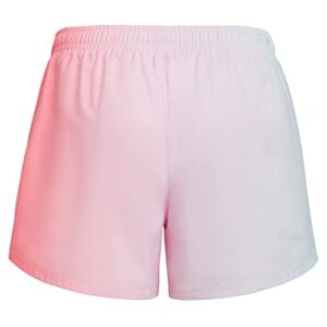 adidas Girls' Little Elastic Waistband Ombre Woven Short, Clear Pink, 6