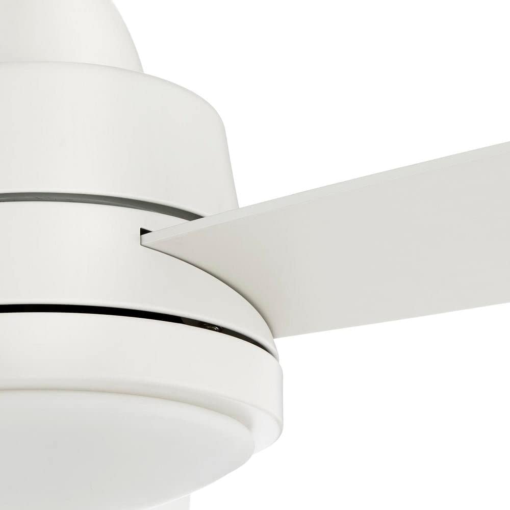 Hampton Bay Caprice 52 in. Integrated LED Indoor Matte White Ceiling Fan with Light Kit and Remote Control (SW19151R MWH)