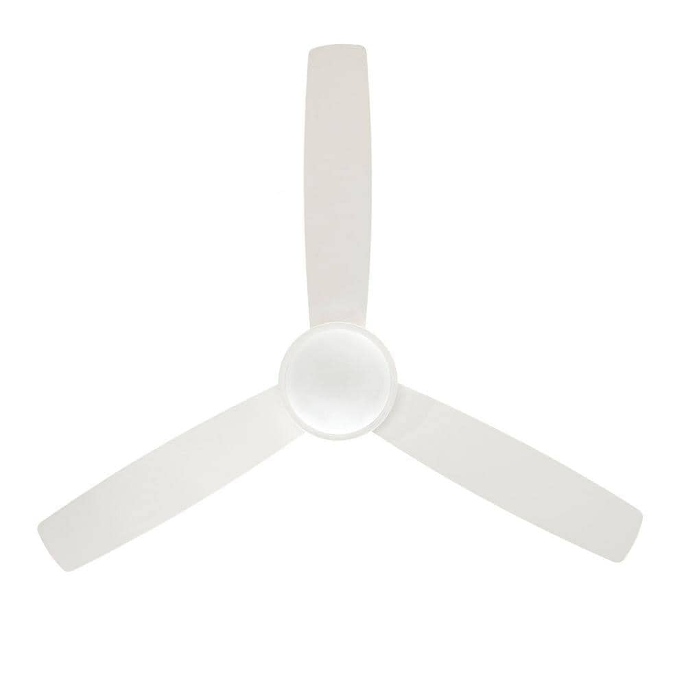 Hampton Bay Caprice 52 in. Integrated LED Indoor Matte White Ceiling Fan with Light Kit and Remote Control (SW19151R MWH)