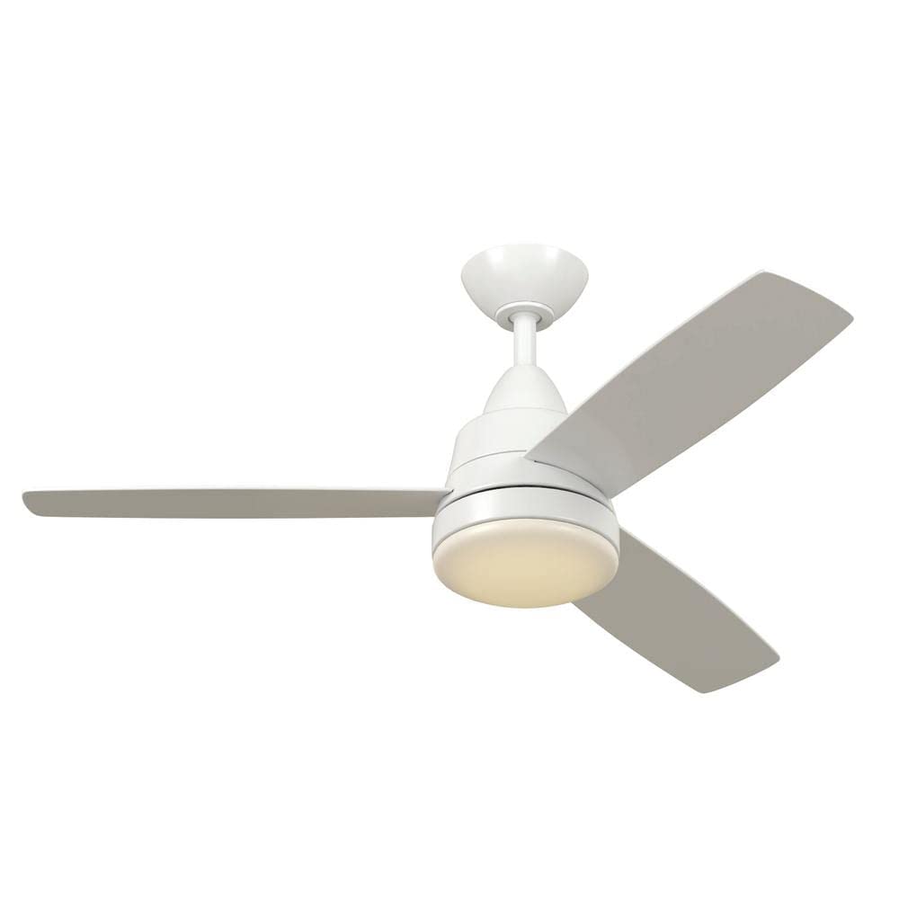 Hampton Bay Caprice 52 in. Integrated LED Indoor Matte White Ceiling Fan with Light Kit and Remote Control (SW19151R MWH)