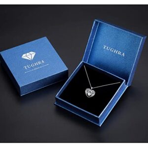 TUGHRA Angel Wing Necklaces 925 Sterling Silver Keepsake Necklace Heart Charm Memorial Pendant A Piece of My Heart Is In Heaven Pendant Necklace for Women