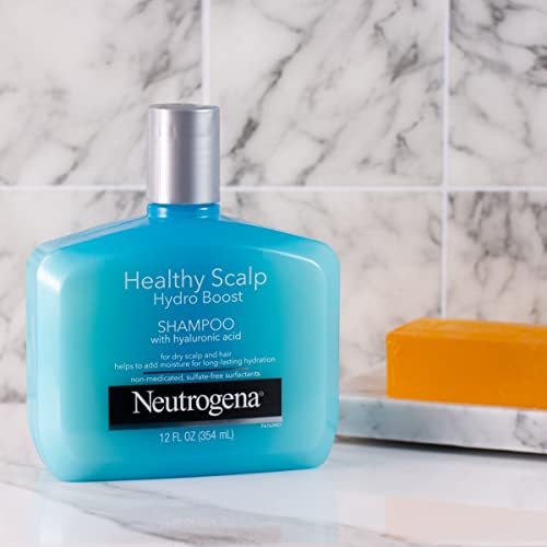 Neutrogena Moisturizing Healthy Scalp Hydro Boost Shampoo for Dry Hair and Scalp, with Hydrating Hyaluronic Acid, pH-Balanced, Paraben & Phthalate-Free, Color-Safe, 12 Fl Oz (pack of 3)