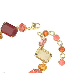 Swarovski Gema Soft Bracelet, Multicolored Crystals in Warm Tones, Mixed Cuts, on Gold-Tone Finished Band, Part of the Swarovski Gema Collection