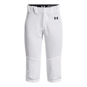 under armour girls utility softball pants 22, (100) white / / black, medium