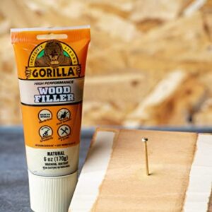 Gorilla All Purpose Wood Filler, 6oz Tube, Natural (Pack of 1)