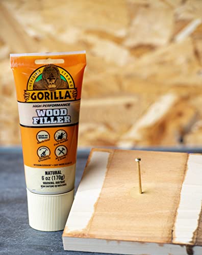 Gorilla All Purpose Wood Filler, 6oz Tube, Natural (Pack of 1)