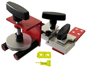 sierra archery - next level bow vise for diy archery mechanics | includes 2 piece bow level kit | for bow tuning, set up, and repairs | 3 axis adjustments | mounts to workbench