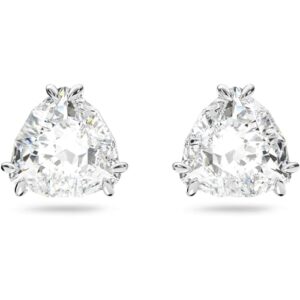 swarovski millenia stud earrings, trilliant cut crystal, white, rhodium finish