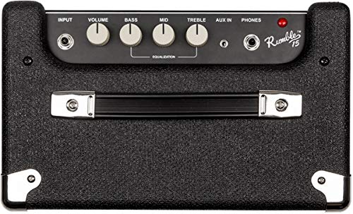 Fender Rumble 15 Bass Combo Amplifier Bundle with Instrument Cable and Austin Bazaar Instructional DVD