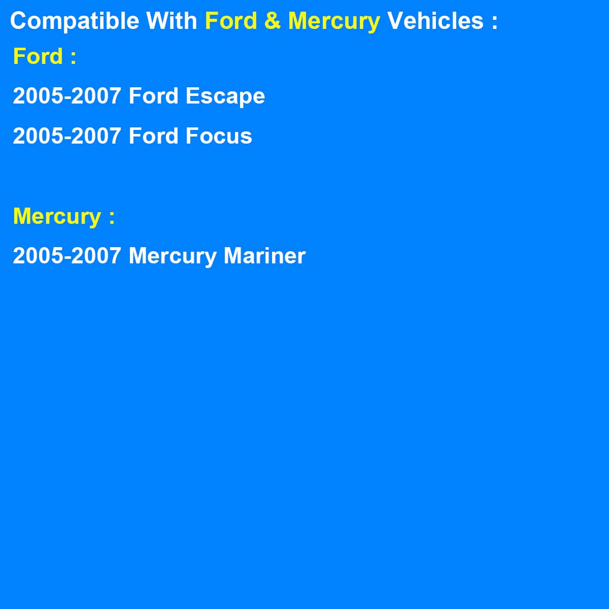 Gas Cap, Fuel Cap Replace FC1060, FC-1060 Compatible with Ford Mercury - 2005 2006 2007 Ford Escape, 2005 2006 2007 Ford Focus, 2005 2006 2007 Mercury Mariner