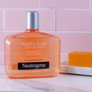 Neutrogena Exfoliating Healthy Scalp Clarify & Shine Shampoo for Oily Hair and Scalp, Anti-Residue Shampoo with Pink Grapefruit, pH-Balanced, Paraben & Phthalate-No, Color-Safe, 12 Fl Oz (pack of 3)