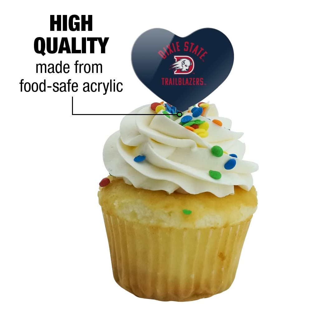 Dixie State Trailblazer Heart Love Cupcake Picks Toppers Decoration Set of 6