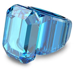 swarovski lucent cocktail ring, blue, size 8