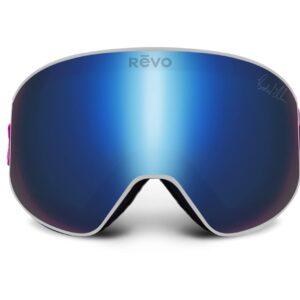 REVO Goggles No. 3 x Bode Miller: SuperNova+ Photochromic Lens, Frameless Design, Metallic White Frame with Blue Water Lens