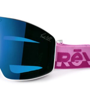 REVO Goggles No. 3 x Bode Miller: SuperNova+ Photochromic Lens, Frameless Design, Metallic White Frame with Blue Water Lens