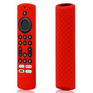 lefxmophy ct95018 cover case replacement for insignia toshiba ns-rcfna-21 ct-rc1us-21 firetv remote cover, red silicone protective skin protector with lanyard