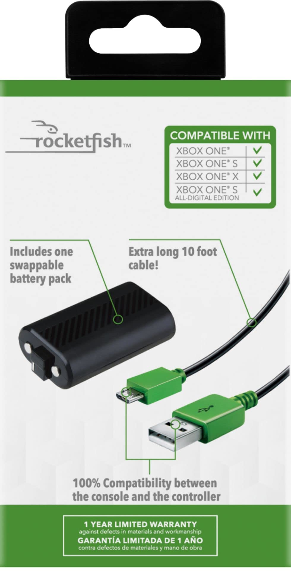 Rocketfish - Play + Charge Kit for Xbox One