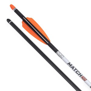 wicked ridge by tenpoint match 400 - pack of six 20” carbon crossbow arrows - 400-grains, 0.004” straightness - with alpha-nock hp