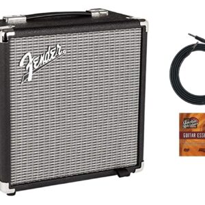 Fender Rumble 15 Bass Combo Amplifier Bundle with Instrument Cable and Austin Bazaar Instructional DVD