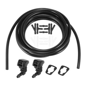 acropix front windshield washer hose kit fit for ford edge with 3 meter washer fluid hose 12 pcs hose connectors - pack of 15 black