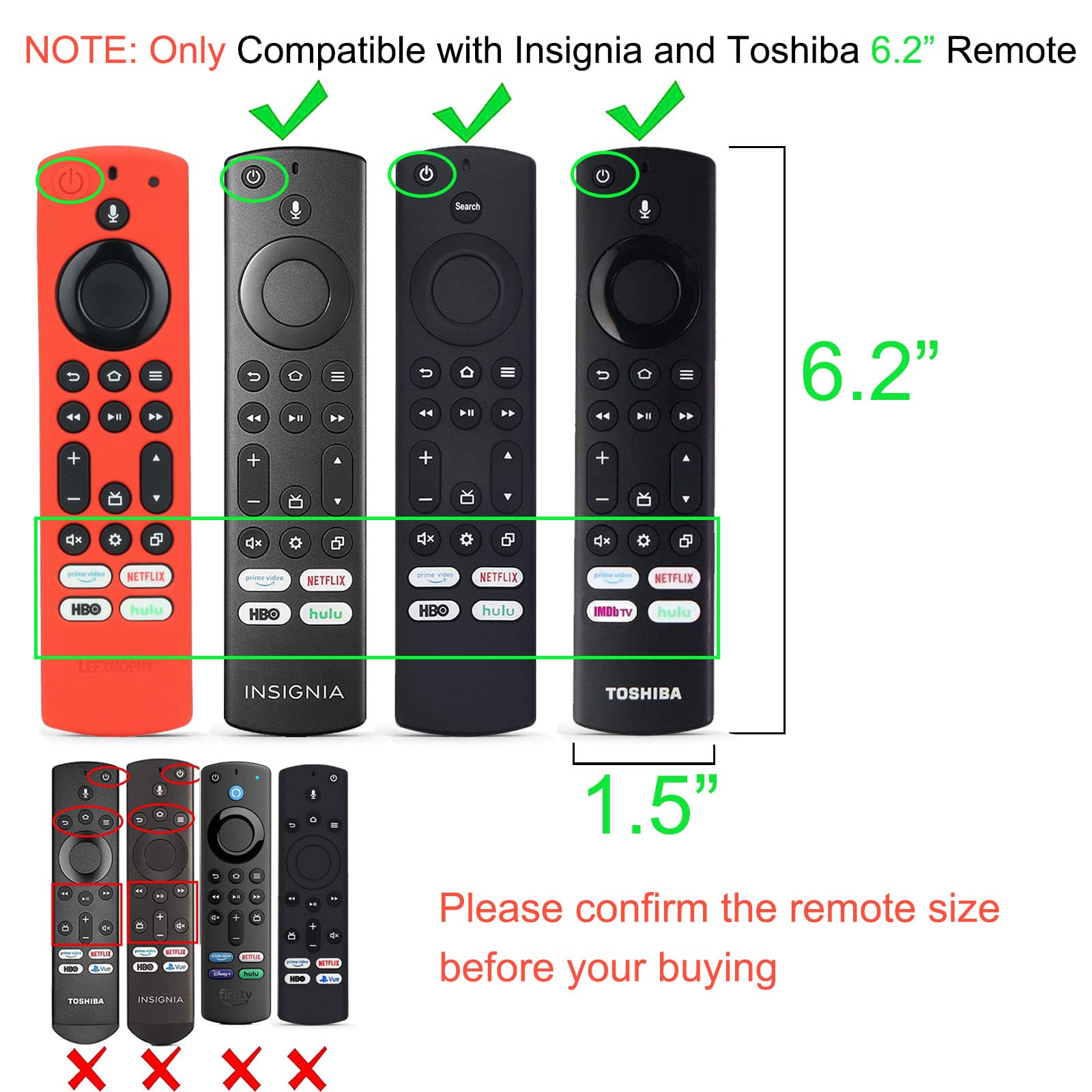 LEFXMOPHY CT95018 Cover Case Replacement for Insignia Toshiba NS-RCFNA-21 CT-RC1US-21 FireTV Remote Cover, Red Silicone Protective Skin Protector with Lanyard