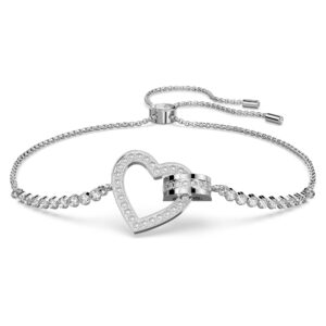 swarovski lovely bracelet, heart, white, rhodium finish