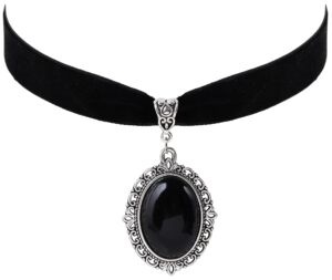 sacina gothic vintage victorian choker necklace, black velvet choker, goth vintage jewelry gift for women, christmas jewelry gift (victorian choker)