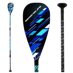 serenelifehome adjustable sup paddle -adjustable 3-piece mix carbonfiber paddle, lightweight & comfortable to use, includes carrying bag w/ zip and handle,comfortable grip & powerful stroke slpaddle40