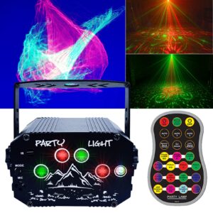 birthday gift party decorations lights, portable mini disco ball dj stage light - with amazing northern lighting, remote control sound activated projector strobe light for indoor rave home xmas show