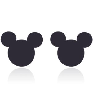 stainless steel cute mouse shape classic plain holiday wedding stud earrings (black)