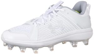 under armour men's yard low mt tpu baseball cleat, (100) white/white/metallic silver, 8.5