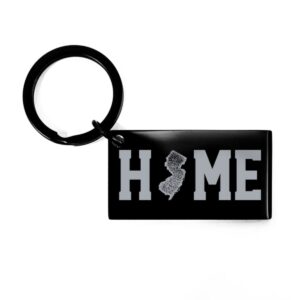 new jersey nj home moving away homesick keychain, house key ring, cool key chain, unique birthday, funny keyring