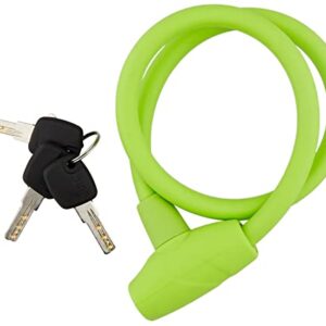 Ulac S-2T JAZZ Bicycle Key Silicone Cable Lock, Green