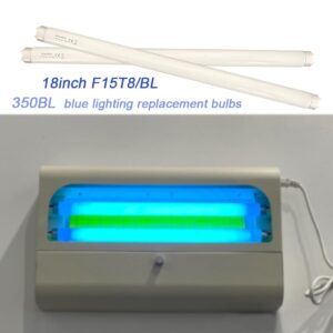 Goandwin 2 Pack 18 inch F15T8/BL 350BL Replacement Black Light Blue Bulbs, F15W T8 BL Linear Fluorescent Lamps