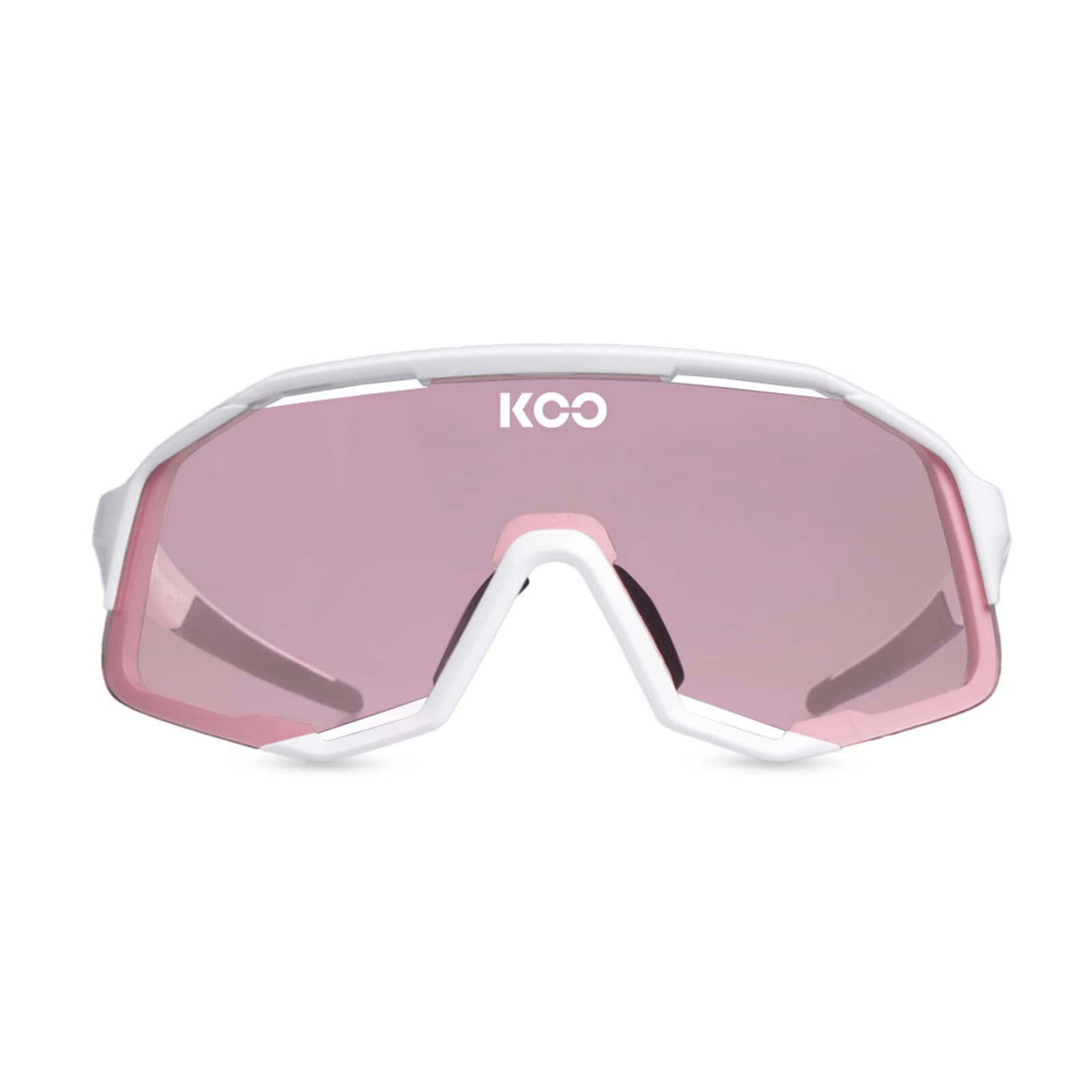 KOO Demos Sunglasses I Performance Eyewear for Road, MTB Cyclists & Cyclocross Sports - White L.Photochromic Pink