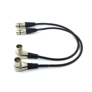 wjstn right-angle male xlr to straight female xlr, xlr adapter cable 2pack