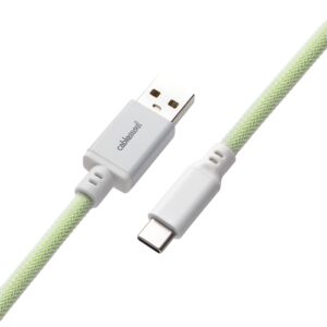 CableMod Classic Coiled Keyboard Cable (Lime Sorbet, USB A to USB Type C, 150cm)