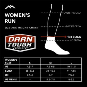 Darn Tough Women's 1/4 Ultra-Lightweight Run Sock (Style 1044) - Aqua, Medium